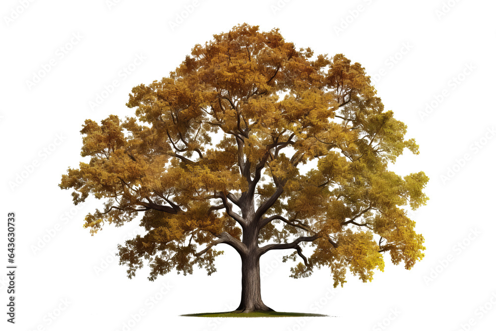 Poster Northern Red Oak tree (Quercus rubra) isolated on transparent ...