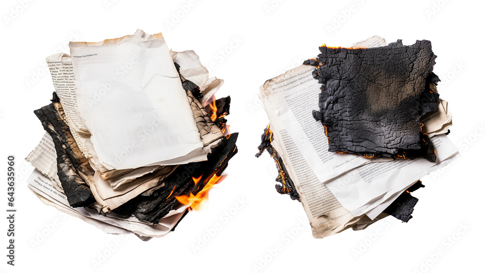 Burned paper, transparent background, isolated image, generative AI ...