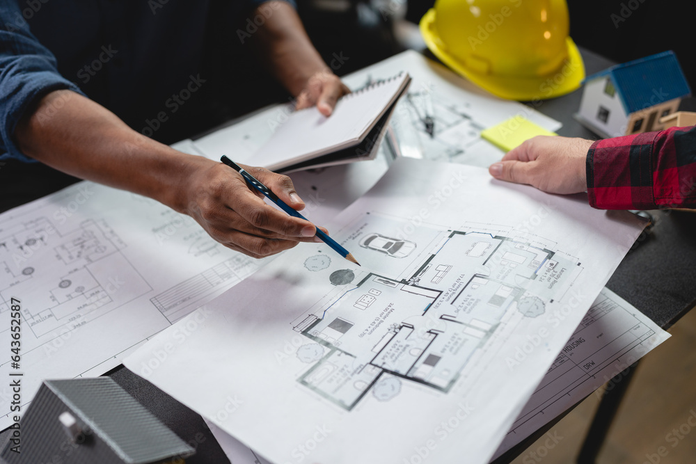 Architects, engineers, designers, working on concepts, planning ...
