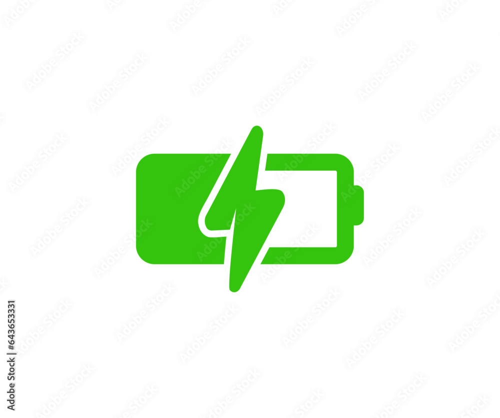 Charging battery icon. Battery level indicator icon on white background ...