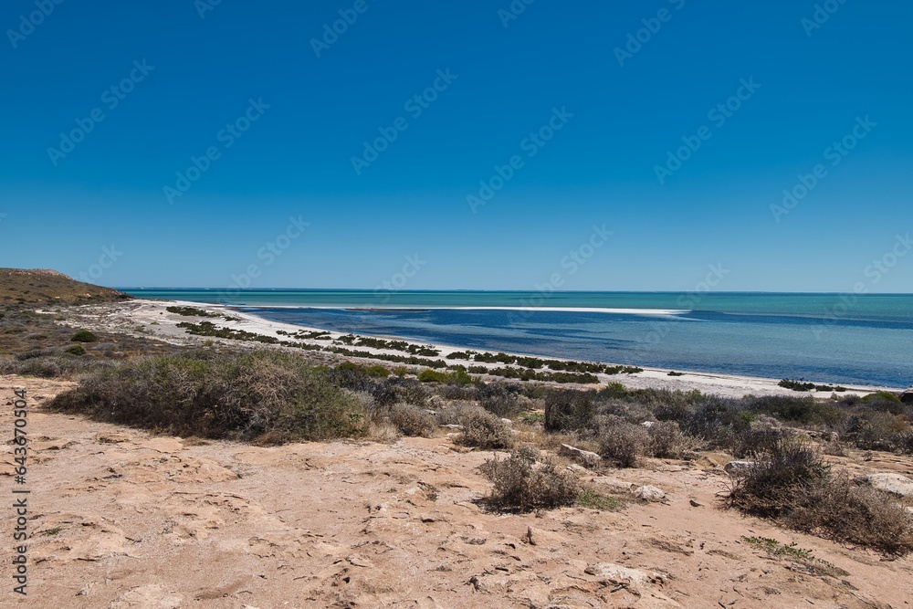 Coastal view near Eagle Bluff Lookout Point in Denham, Westen Australia ...