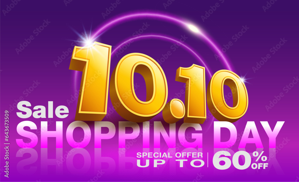 sale banner or poster template 10th day with 3d text number 10 on pink ...