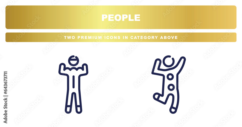 two premium icons from people collection. outline icons set included ...