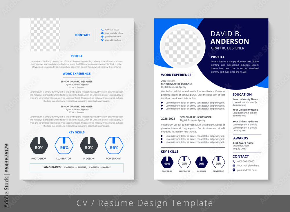 Resume and editable CV template design for multipurpose business ...
