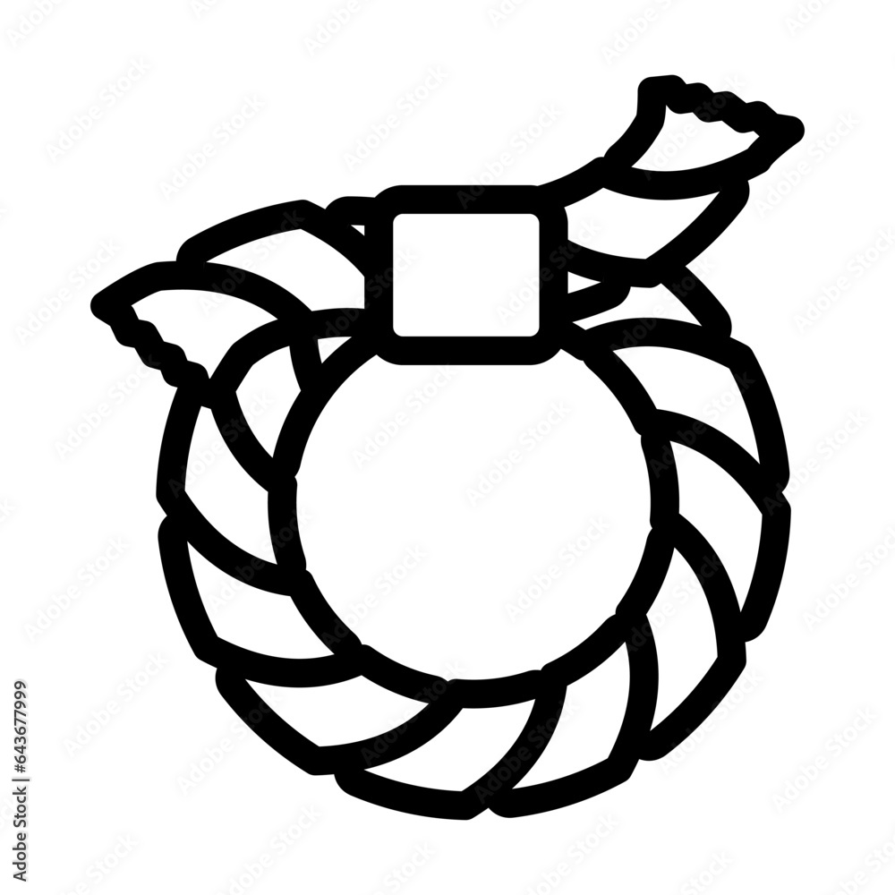 shimenawa ring shintoism line icon vector. shimenawa ring shintoism ...