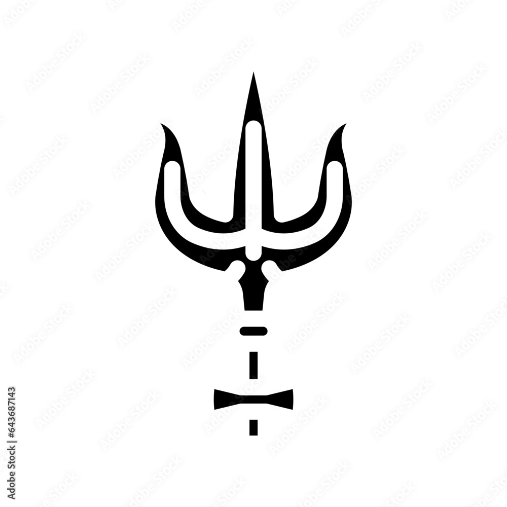 shiva trident trishul glyph icon vector. shiva trident trishul sign ...