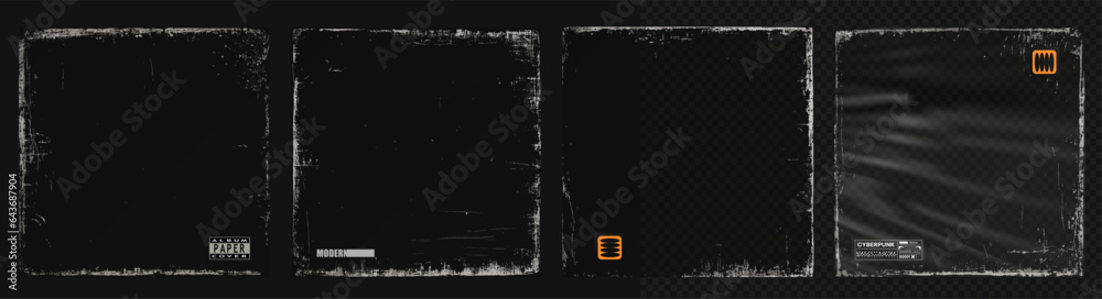 Album paper cover with worn, dirty, scratches effect. Overlay textures ...