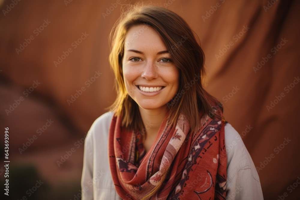 Medium shot portrait photography of a satisfied girl in her 30s wearing ...