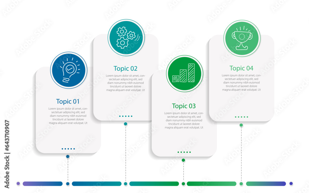 Timeline Creator infographic template. 4 Step timeline journey ...