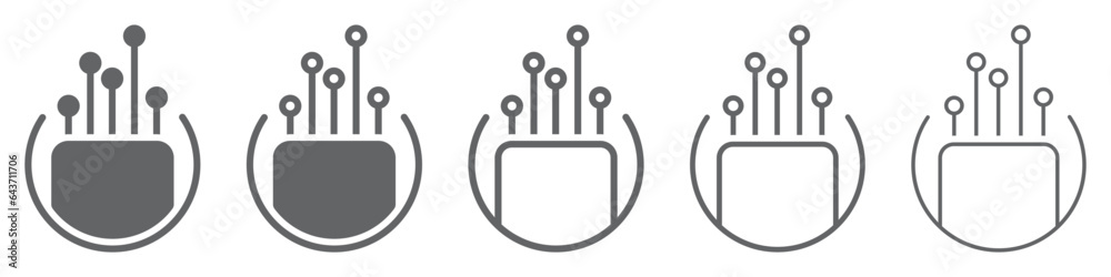 Set of optic fiber cable icon. Optic or fiber cable, network connection ...