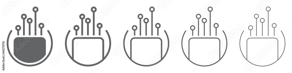 Set of optic fiber cable icon. Optic or fiber cable, network connection ...