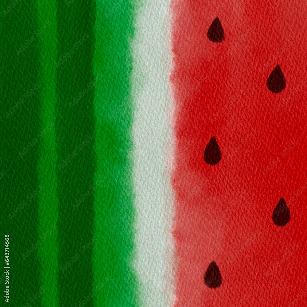 Watercolor watermelon background with paper texture. Stock Illustration ...