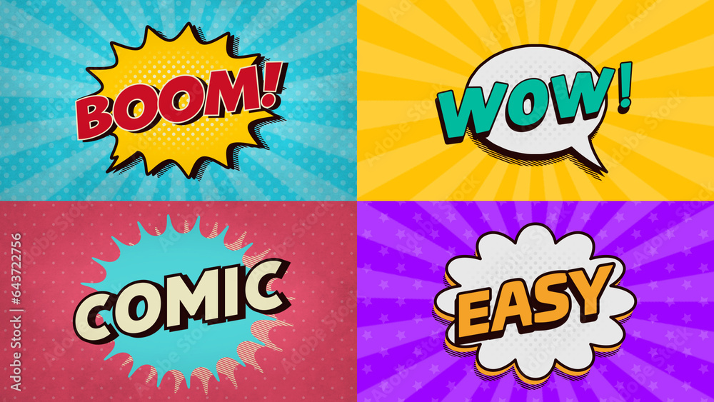 Comic Cartoon Title Stock Template | Adobe Stock