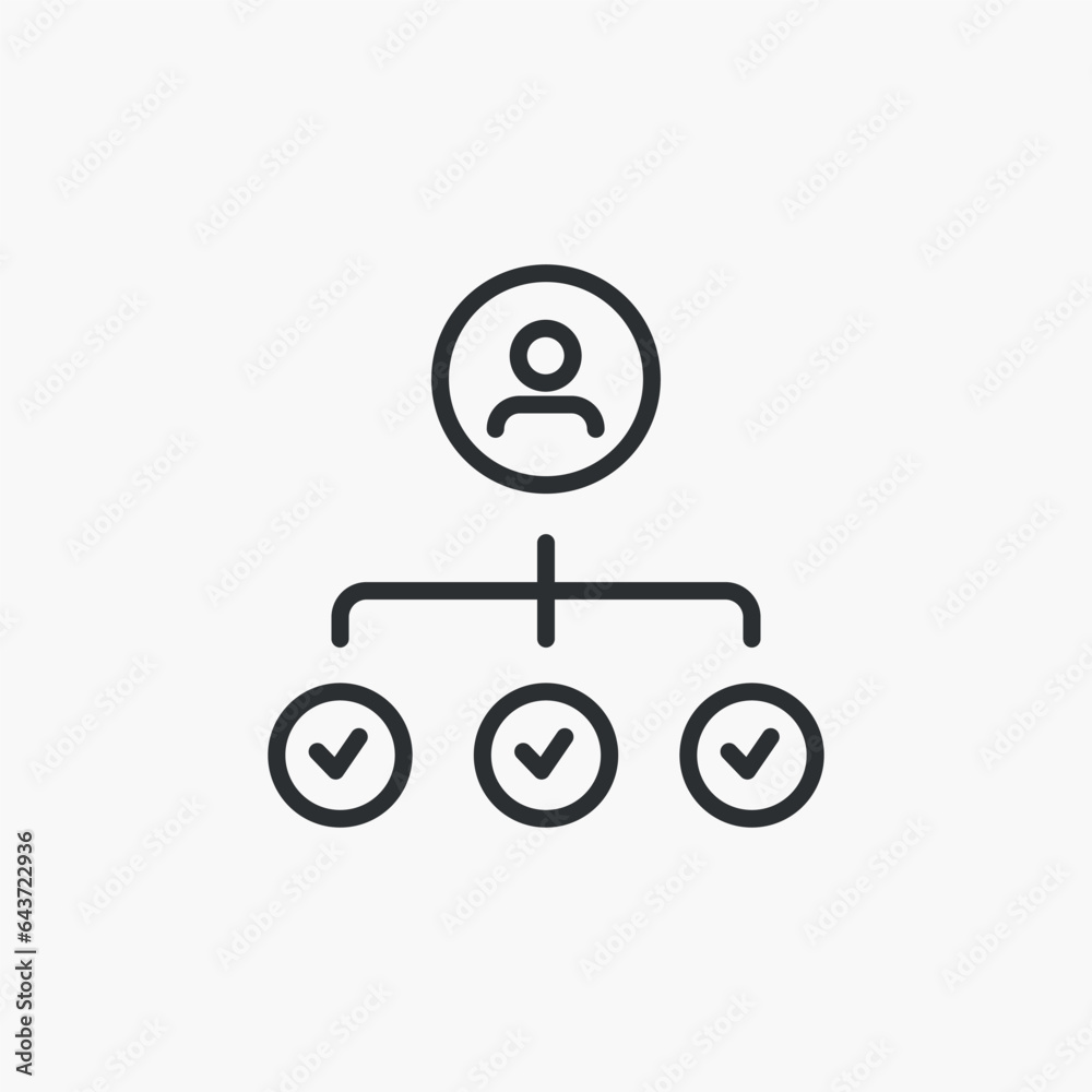 Organization Chart Icon - Symbol of business orga - editable strokes ...