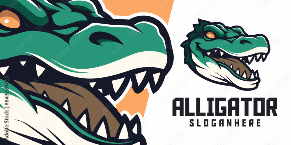 Illustrated Alligator: Logo, Mascot, Illustration, Vector Design for ...