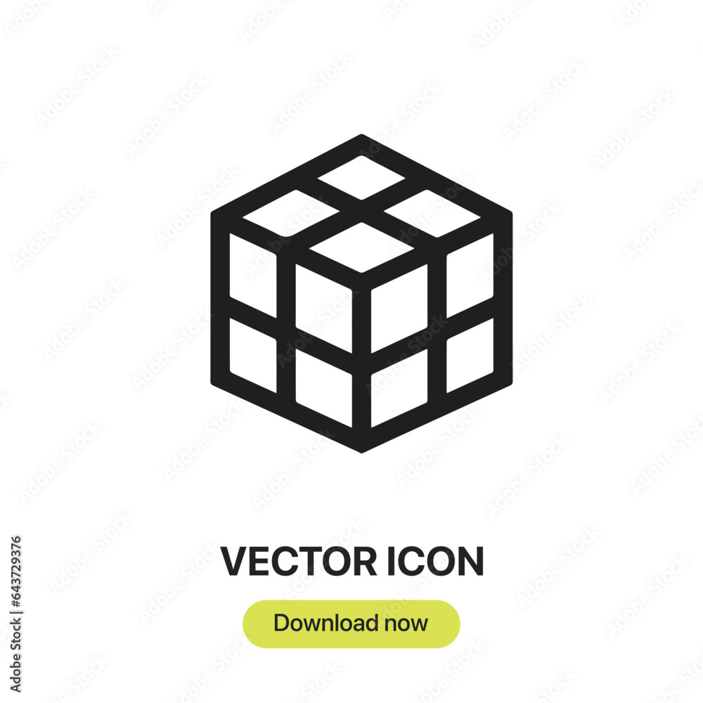 Game Cube icon vector. Linear style sign for mobile concept and web ...