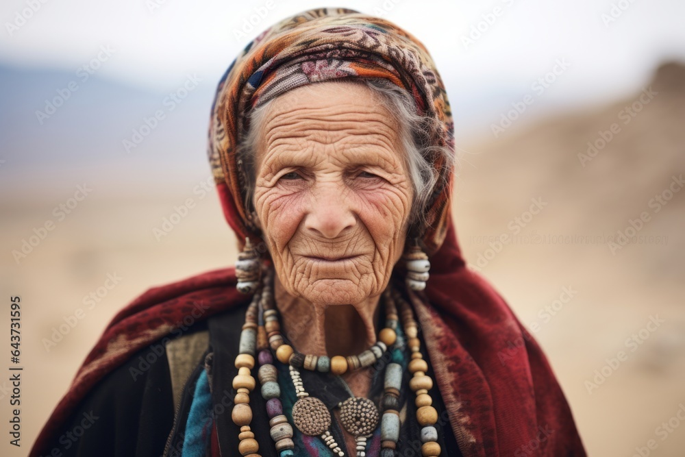 Environmental portrait photography of a merry mature woman wearing an ...