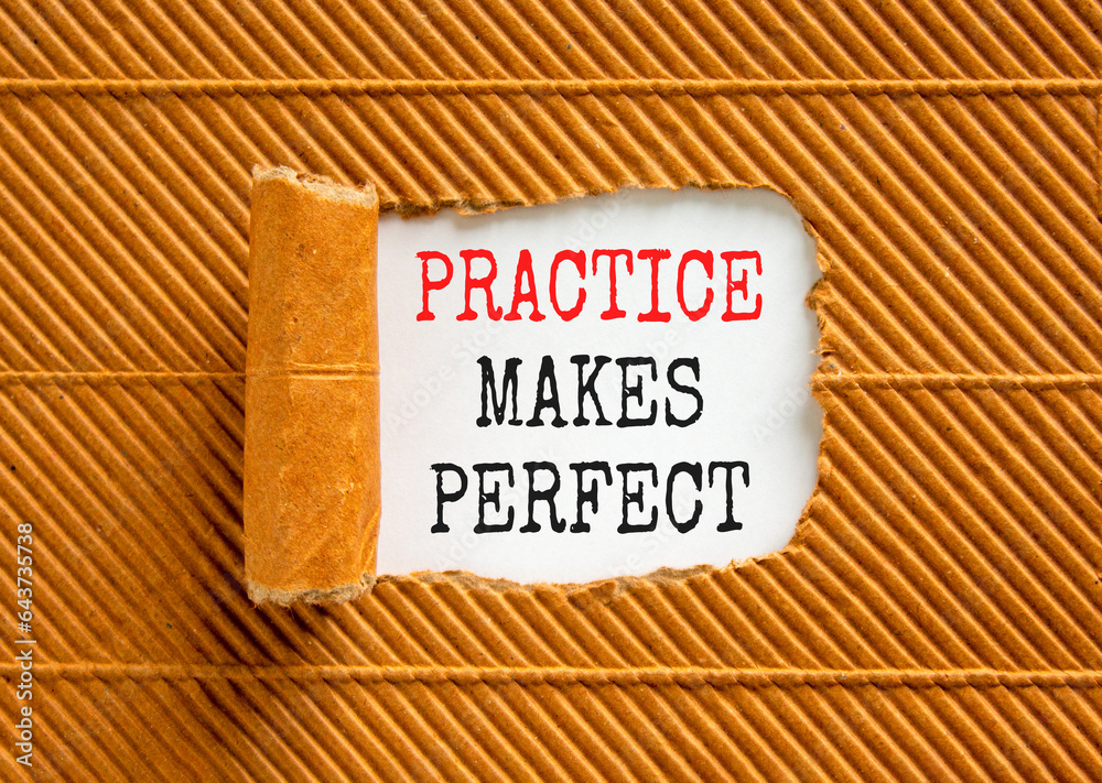Practice makes perfect symbol. Concept words Practice makes perfect on ...
