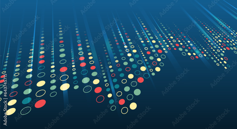 Data analytics concept. Sorting a large amount of data on a dark ...