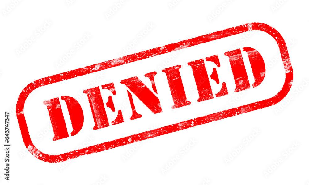 DENIED red rubber worn out stamp text on transparent background Stock ...