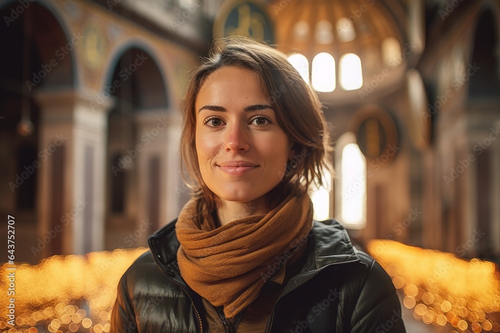 Photography in the style of pensive portraiture of a grinning girl in ...