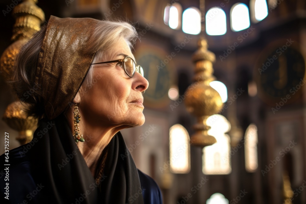 Photography in the style of pensive portraiture of a jovial mature ...