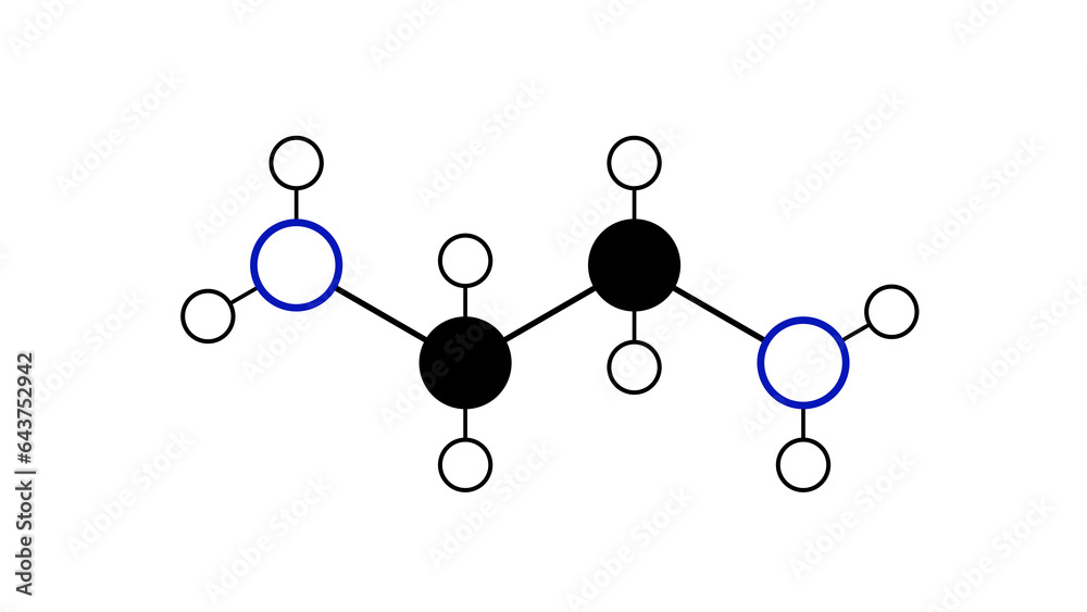 ภาพประกอบสต็อก ethylenediamine molecule, structural chemical formula ...