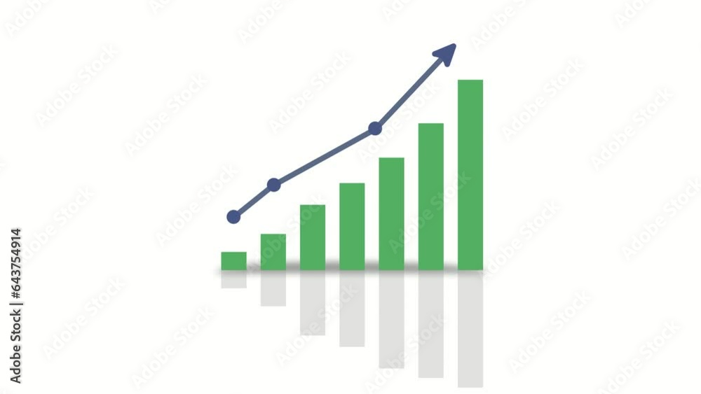 Business growth graph with success arrow infographics. 4k animation of ...