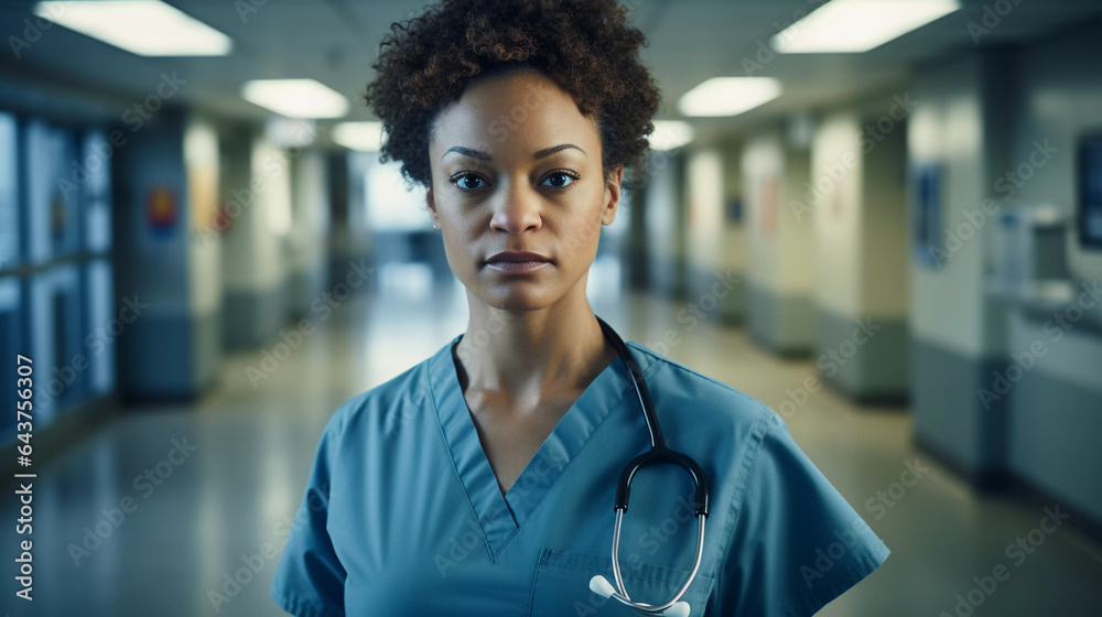 Frontline Gaze: A Nurse Looks Directly into the Lens, created with ...