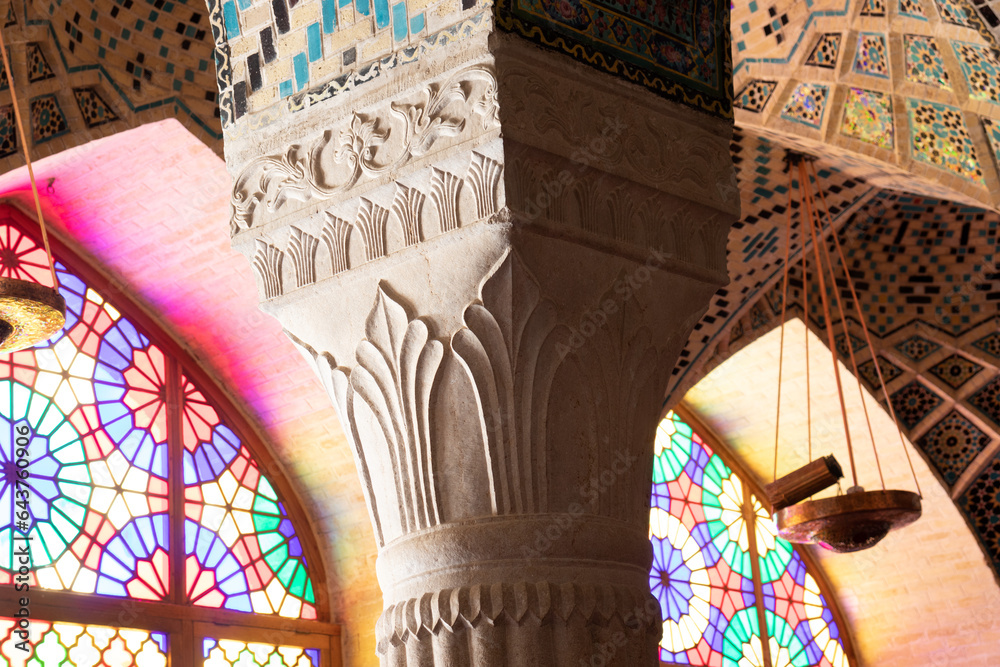 details of Nasir al Molk mosque column Stock Photo | Adobe Stock