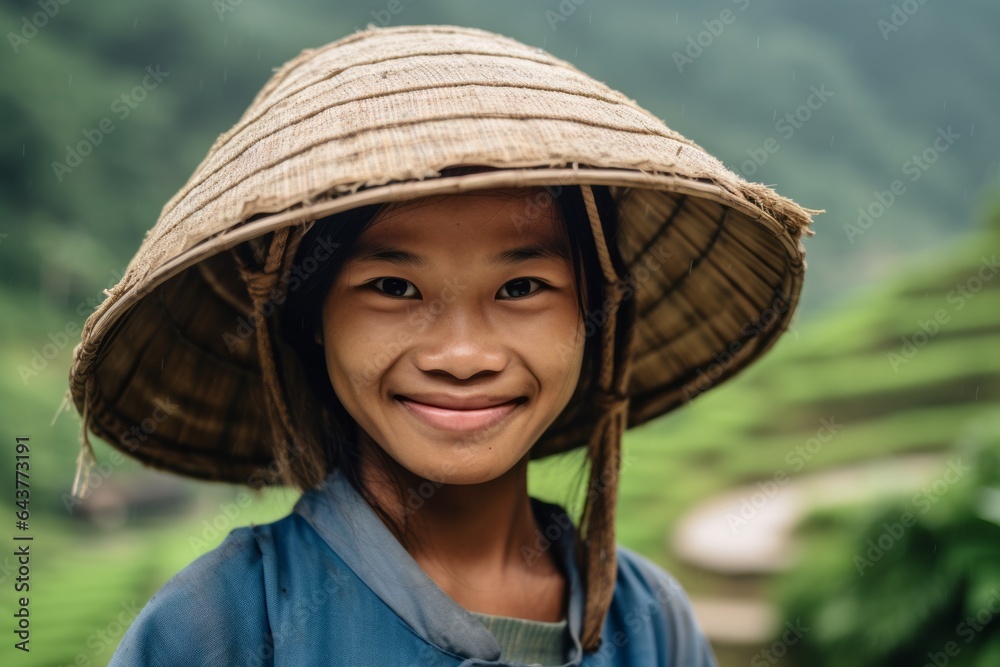Close-up portrait photography of a grinning girl in his 30s wearing a ...