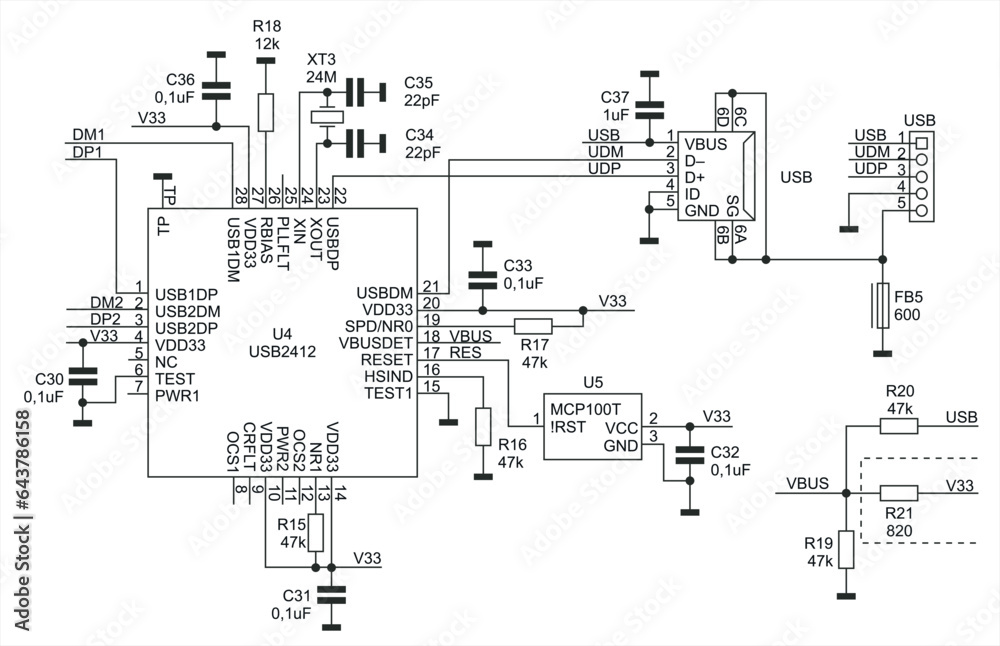 Schematic diagram of electronic device. Vector drawing electrical ...