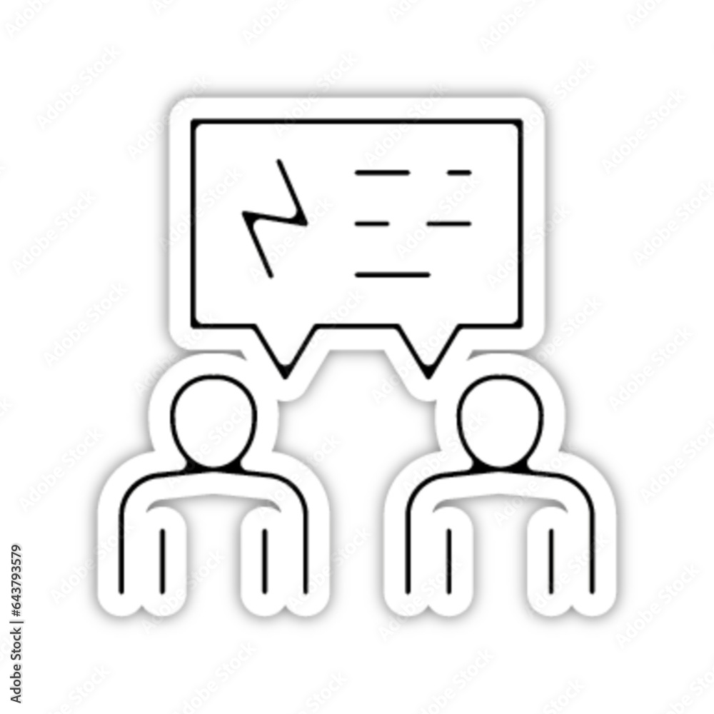 Pictogramme icones et logo conversation travail conflit relief Stock ...