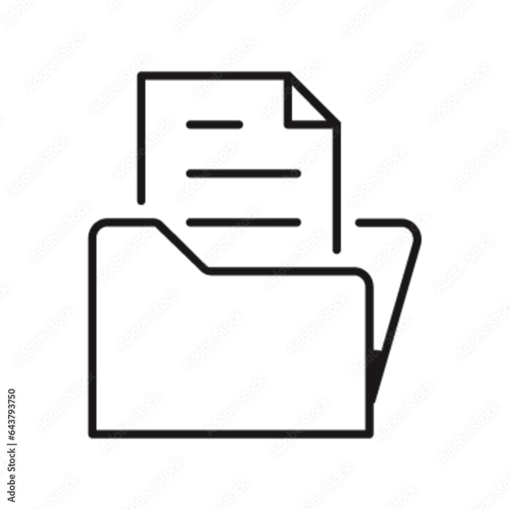 Pictogramme icones et logo document dossier travail Stock Vector ...