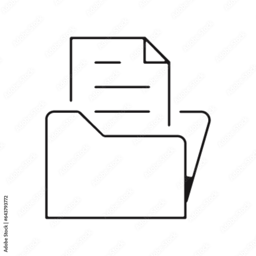 Pictogramme icones et logo document dossier travail fin Stock Vector ...