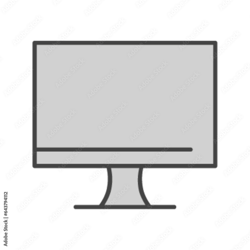 Pictogramme icones et logo ecran ordinateur bureau bleu fin gris Stock ...