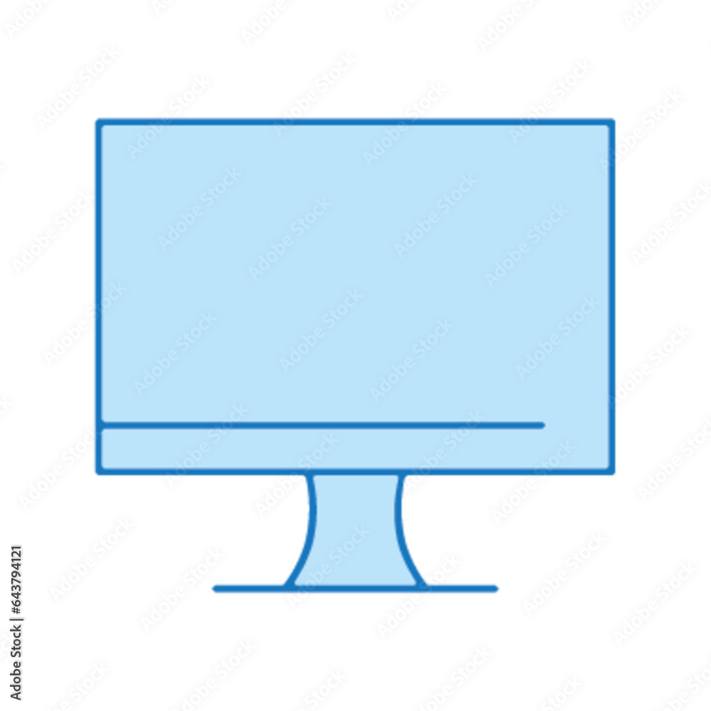 Pictogramme icones et logo ecran ordinateur bureau bleu Stock Vector ...