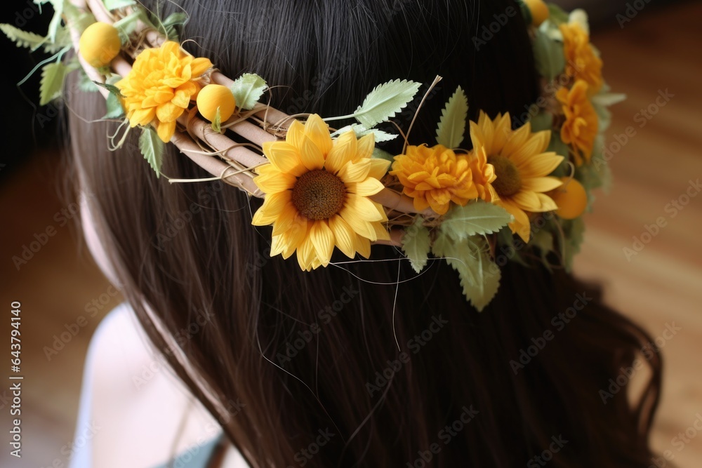 step-by-step process of weaving a flower crown Stock Photo | Adobe Stock