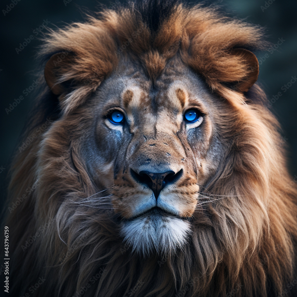 Fondo con detalle y textura de primer plano de leon con ojos de color ...