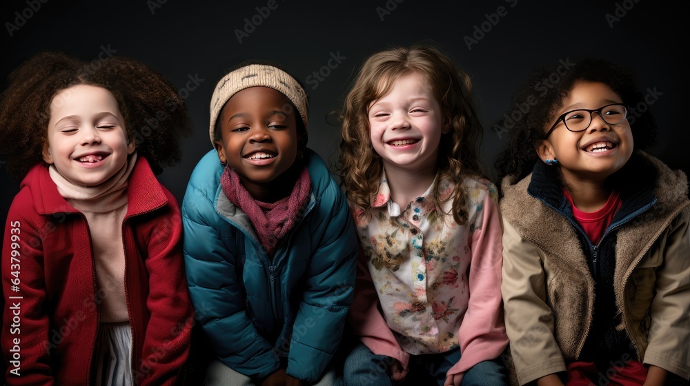 Foto de diverse group of disabled children of varying ages, ethnicities ...