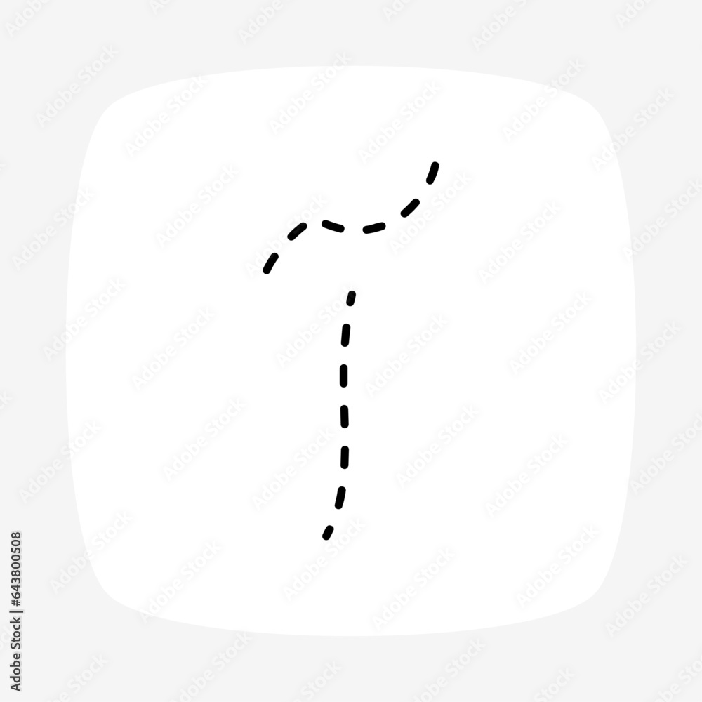 Urdu Alphabet Character "Alifmad" in Dotted Style isolated on white ...