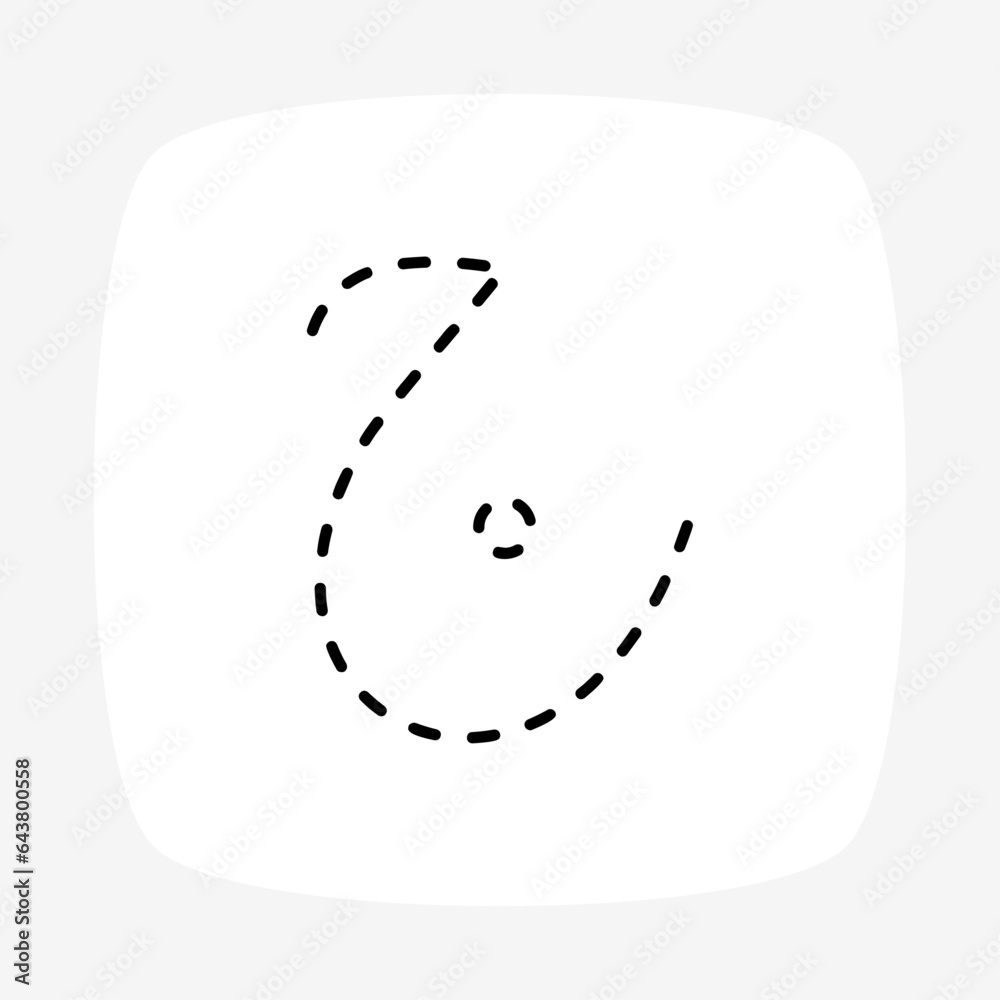 Urdu Alphabet Character "Jeem" in Dotted Style isolated on white ...