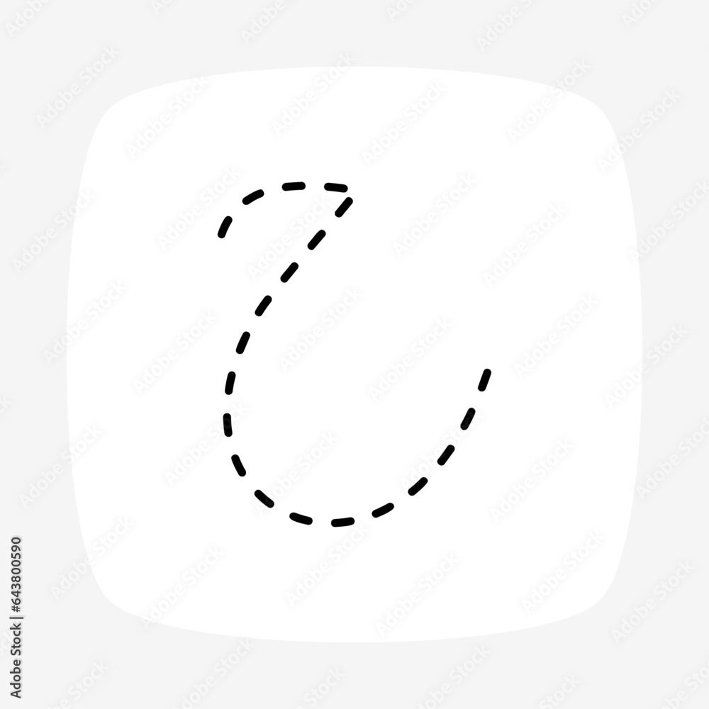 Urdu Alphabet Character "Hay" in Dotted Style isolated on white rounded ...