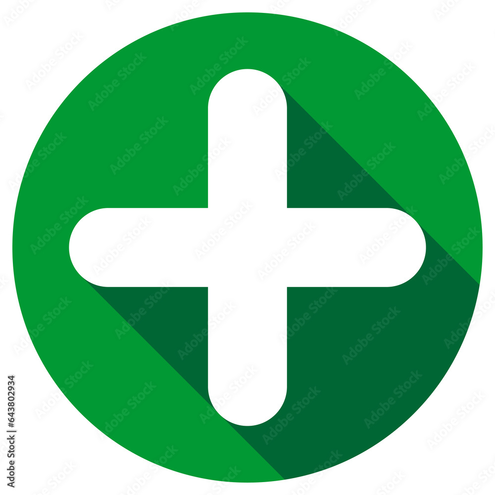 Green plus sign. icon. Cross symbol of safety guidance. Stock ...