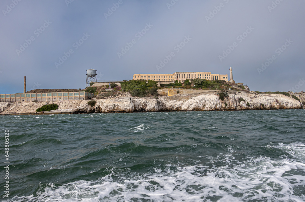 San Francisco, CA, USA - July 12, 2023: Alcatraz Island NW tip with ...