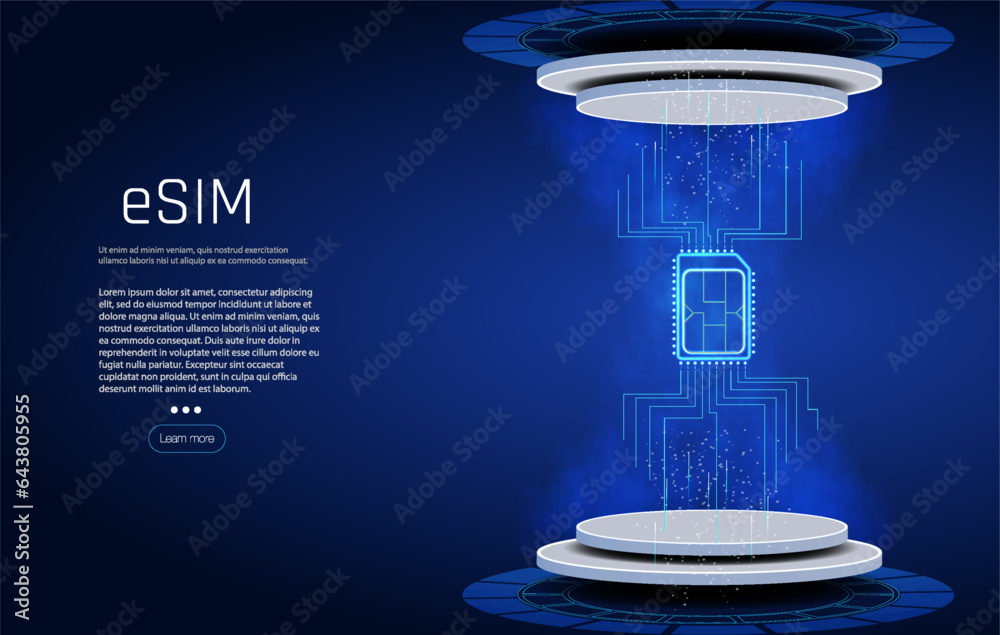 Embedded SIM concept. New mobile communication technology. Concept for ...