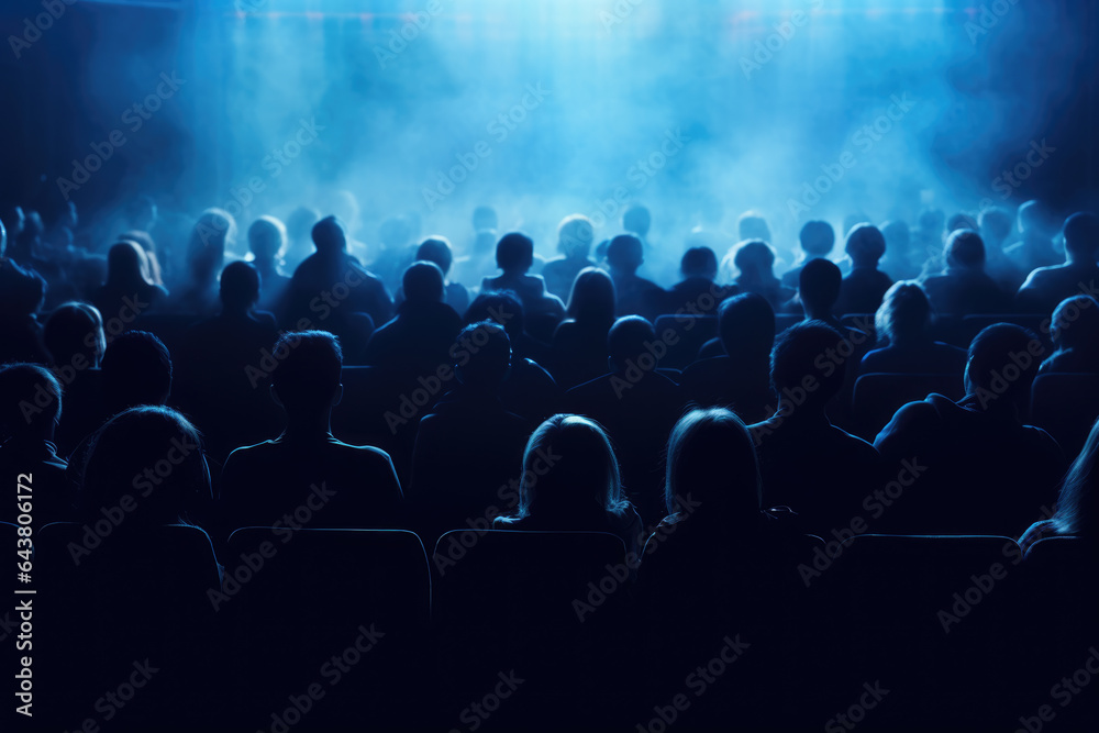 Large group of people sitting in front of stage. Perfect for events ...