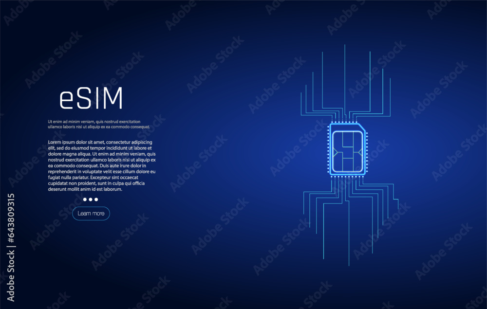 Embedded SIM concept. New mobile communication technology. Concept for ...