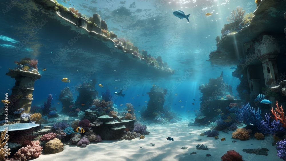 Discover a breathtaking underwater realm teeming with vibrant marine ...