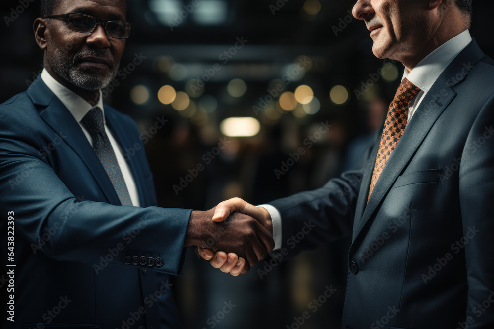 International Cooperation. Leaders from different nations shaking hands ...